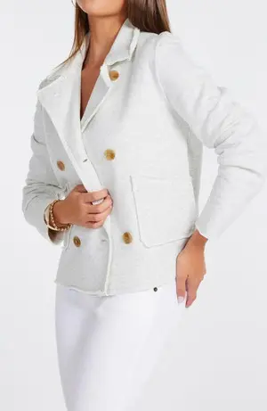 BISHOP + YOUNG Textured Pea Coat - Heather Grey