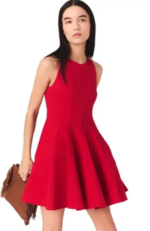 Maje Short Fla Linen-blend Dress