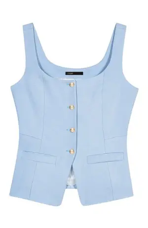 Maje Long Tailored Waistcoat - Blue Sky