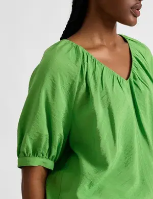 ALBARAY Air Flow V-neck Gathered Top