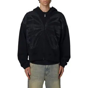 GOOD FOR NOTHING Boxy-fit Zipped Silhouette Hoodie