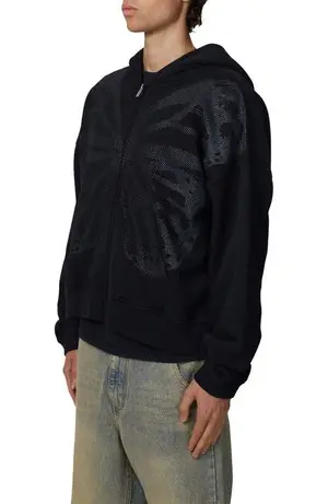 GOOD FOR NOTHING Boxy-fit Zipped Silhouette Hoodie