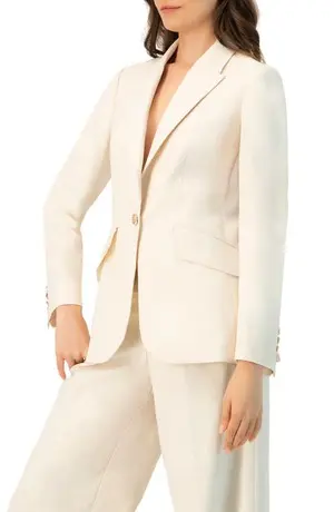 IVONNE Single-breasted Blazer With Notched Lapel - Ivory
