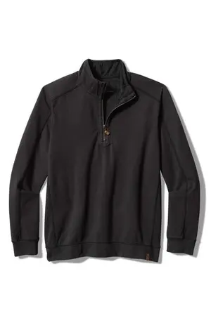 Tommy Bahama French Terry Half-zip Pullover - Coal