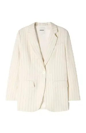 Sandro Striped Tailored Jacket - Ecru/silver