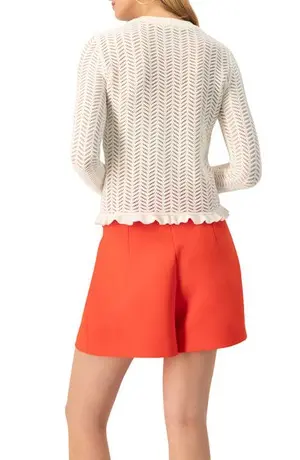 IVONNE Long Sleeve Knitted Blouse - Ivory