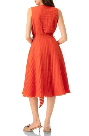 IVONNE Midi A-line Dress With Stripes