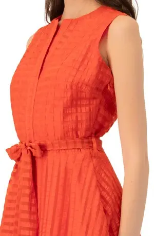 IVONNE Midi A-line Dress With Stripes