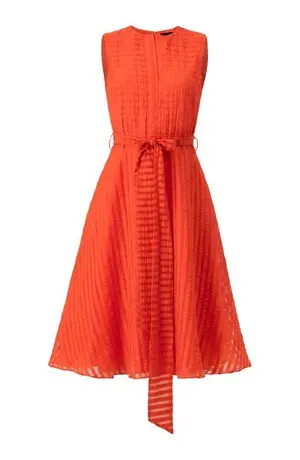 IVONNE Midi A-line Dress With Stripes