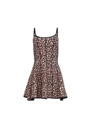 FLEUR DU MAL Flared Corset Mini Dress