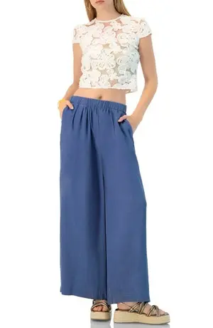 IVONNE Embroidered See-through Top - Ivory