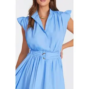 BISHOP + YOUNG Camryn Flutter Sleeve Poplin Top