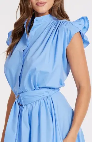 BISHOP + YOUNG Camryn Flutter Sleeve Poplin Top