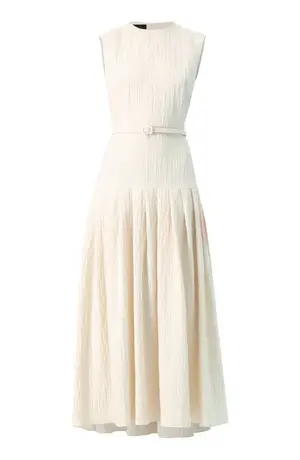 IVONNE Sleeveless Long Dress With Pleated Skirt