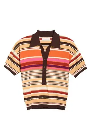 Faithfull The Brand Sable Stripe Knit Polo