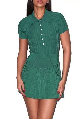 FLEUR DU MAL Rib Flared Mini Skirt