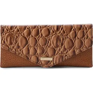 Brahmin Veronica Croc Embossed Leather Wallet - Cinnamon