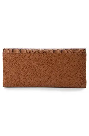 Brahmin Veronica Croc Embossed Leather Wallet - Cinnamon