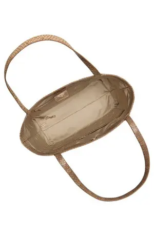 Brahmin Croc Embossed Leather Tote - Light Pecan