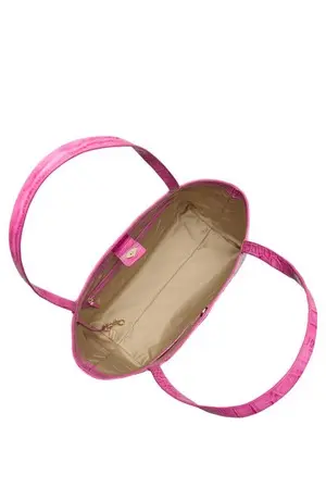 Brahmin Croc Embossed Leather Tote - Pink