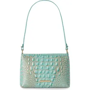 Brahmin Croc Embossed Leather Shoulder Bag - Waterfall