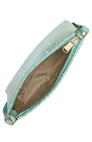 Brahmin Croc Embossed Leather Shoulder Bag - Waterfall