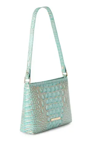 Brahmin Croc Embossed Leather Shoulder Bag - Waterfall