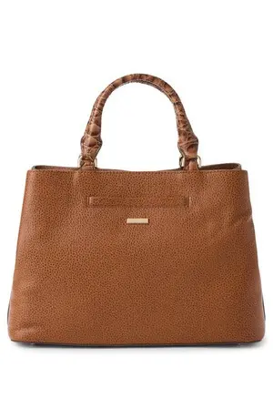 Brahmin Small Denise Leather Satchel - Cinnamon