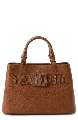Brahmin Small Denise Leather Satchel - Cinnamon