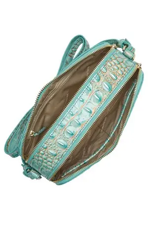 Brahmin Danica Croc Embossed Leather Crossbody Bag - Waterfall