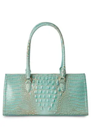 Brahmin Sophia Croc Embossed Satchel - Waterfall