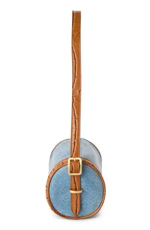 Brahmin Billie Croc Embossed Barrel Bag