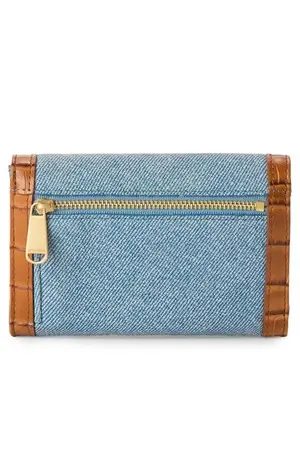 Brahmin Kerra & Croc Embossed Leather Wallet - Denim