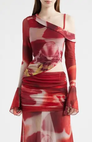 FENERS Susurro Print Off-the-shoulder Top - Blush