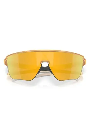 Oakley Corridor 142mm Semi Rimless Prizm™ Polarized Shield Sunglasses Gold