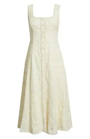 ZOE AND CLAIRE Embroidered Button-up Dress