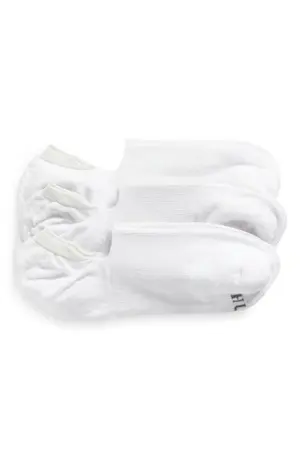 Hue Arch Hug Cotton Blend Liner Socks 3-pack - White Pack