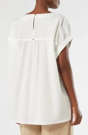 Marina Rinaldi Sepoca Cotton Poplin Top - Ivory