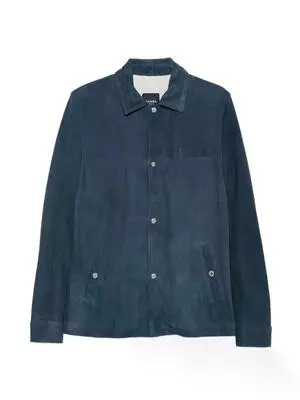 BARBA NAPOLI Sj Tyler Button Suede Jacket - Blue