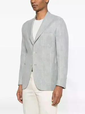 Eleventy Striped Button Blazer - Blue