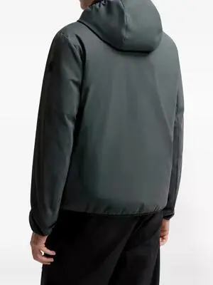 Moncler Hooded Zip-up Jacket With Logo Patch