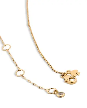 Kate Spade New York Yours Truly Pave Heart Mini Pendant Necklace - Clear/gold