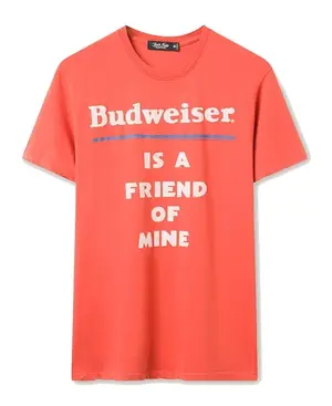 Junk Food Clothing Budweiser "is A Friend Of Mine" Vintage Graphic T-shirt - Washed Red