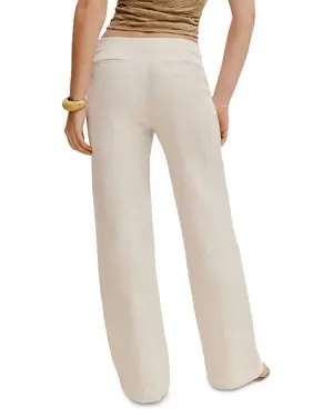 REFORMATION Vida Linen Low Rise Pants - Oatmeal