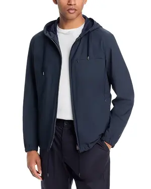 Herno Hooded Packable Bomber Jacket - Blue Navy