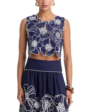 Farm Rio Split Back Cropped Top
