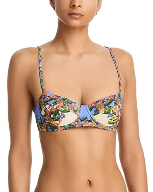 Farm Rio Hilo Stripes Underwire Bikini Top - Light Blush