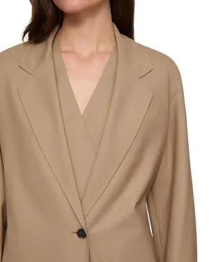 Lafayette 148 New York Single Button Jacket - Brownstone
