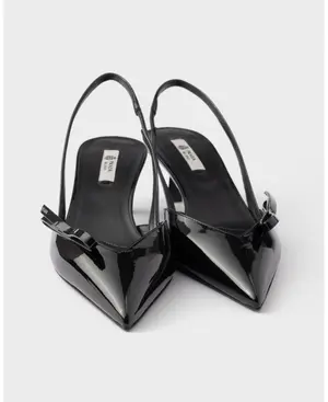 Prada Patent Leather Slingback Pumps - Black