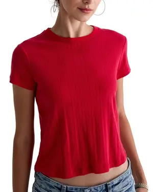 Ag Sadie Crewneck Cropped Tee - Recording Red